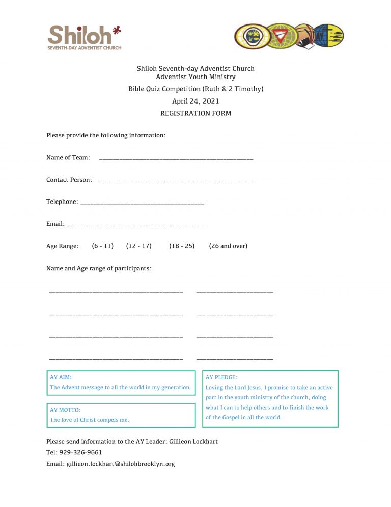 Bible Quiz Competition – Shiloh Seventh-day Adventist Church